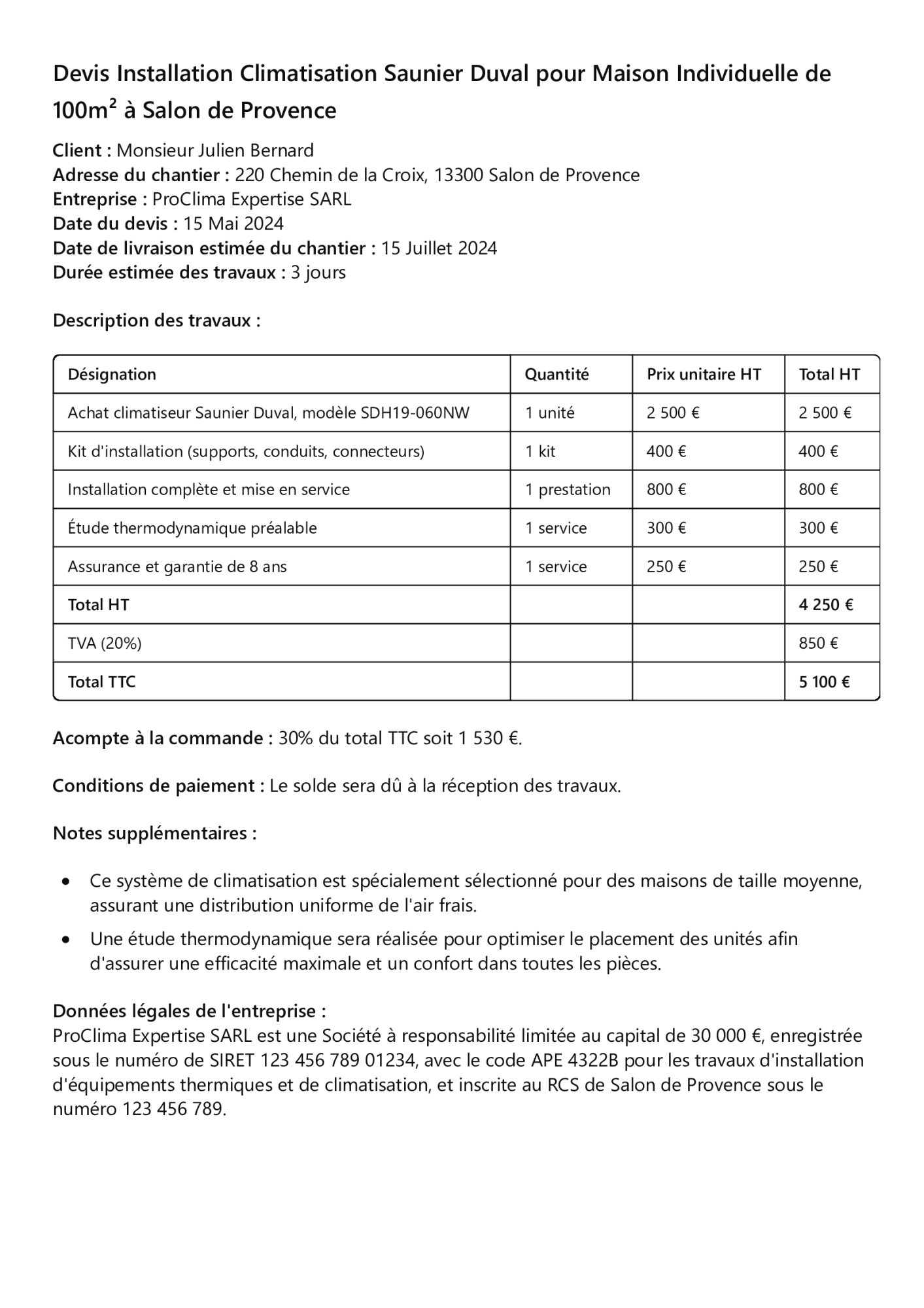 Devis climatisation : 4 exemples de devis d'installation + prix
